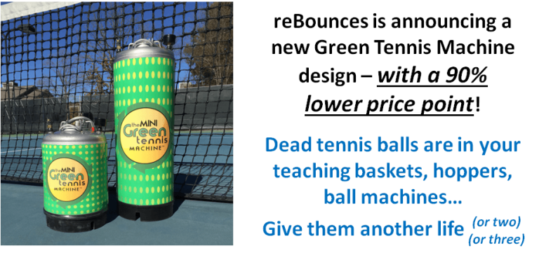 reBounces Mini Green Machines - the best tennis ball pressurizer machine